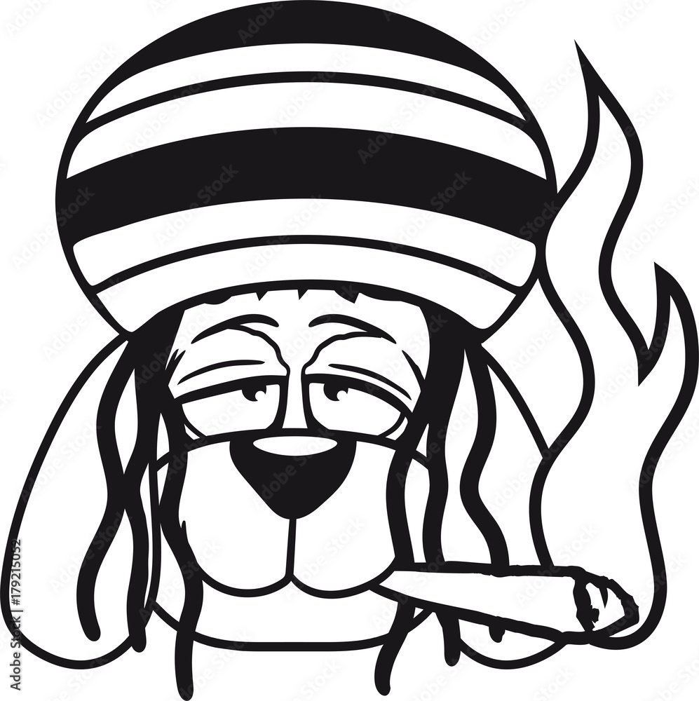 gesicht kopf kiffer raggae jamaika hanf weed stoned kiffen rauchen ...