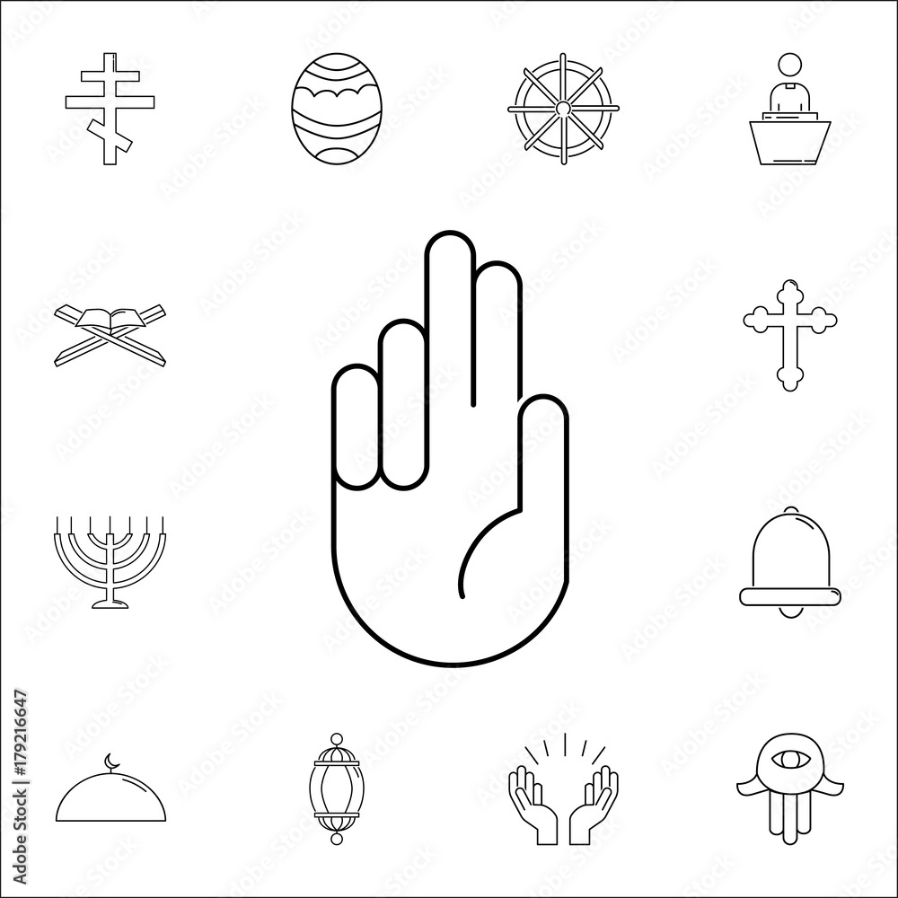 Meditation hands icon. Set of religion icons. Web Icons Premium quality ...