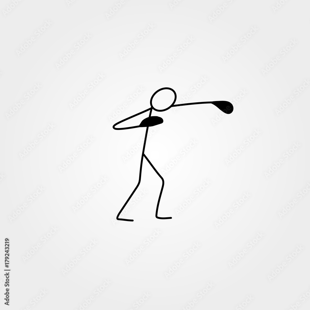 Cartoon icon sport stick figure swordsman Stock Vector | Adobe Stock
