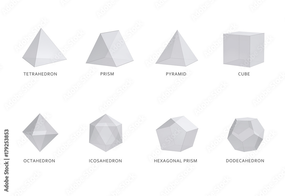 Transparent polyhedrons Stock Illustration | Adobe Stock