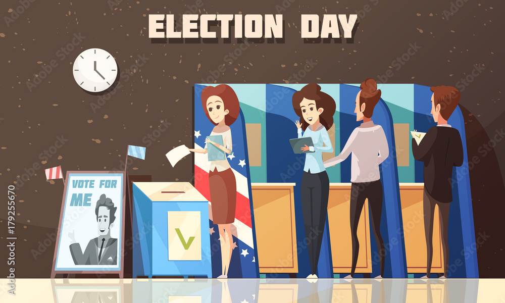 Politics Election Voting Cartoon Illustration Stock Vector | Adobe Stock