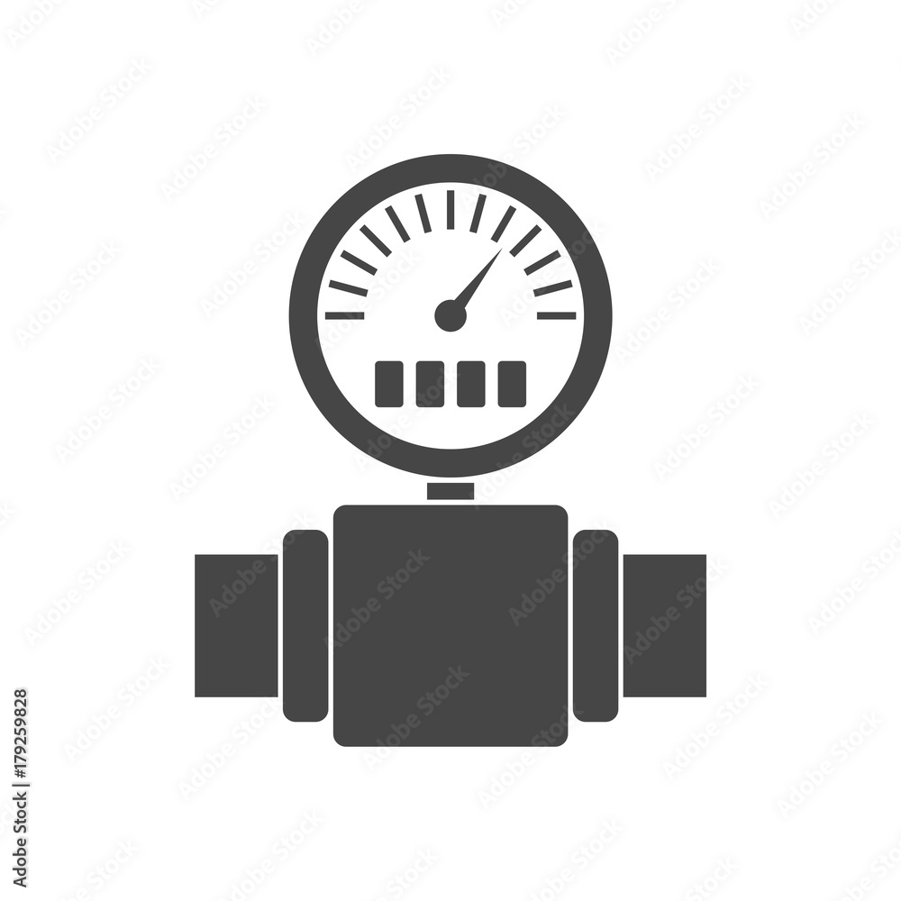 Pressure gauge, Manometer icon, Pressure meter icon, simple black style ...