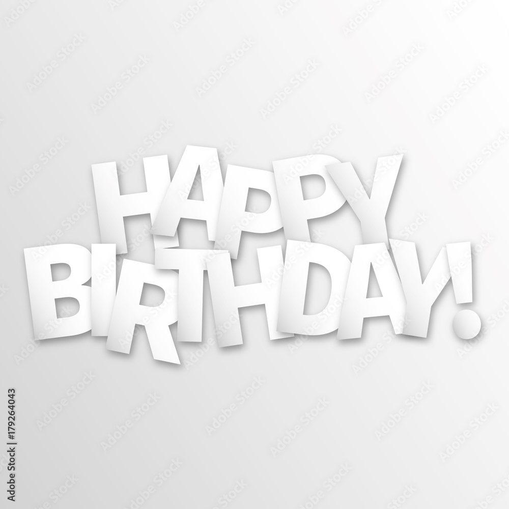 Happy Birthday Lettering Greeting Card. Vector Background. Invitation ...