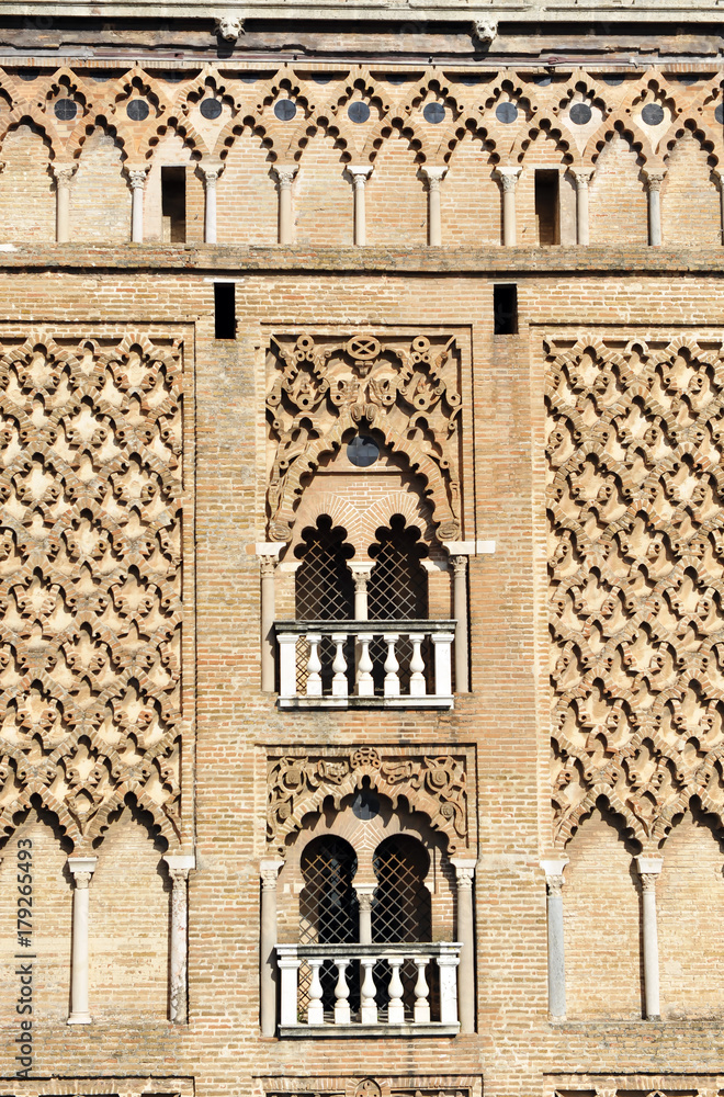 Giralda Tower in Seville, arabic architecture in Spain Stock Photo ...