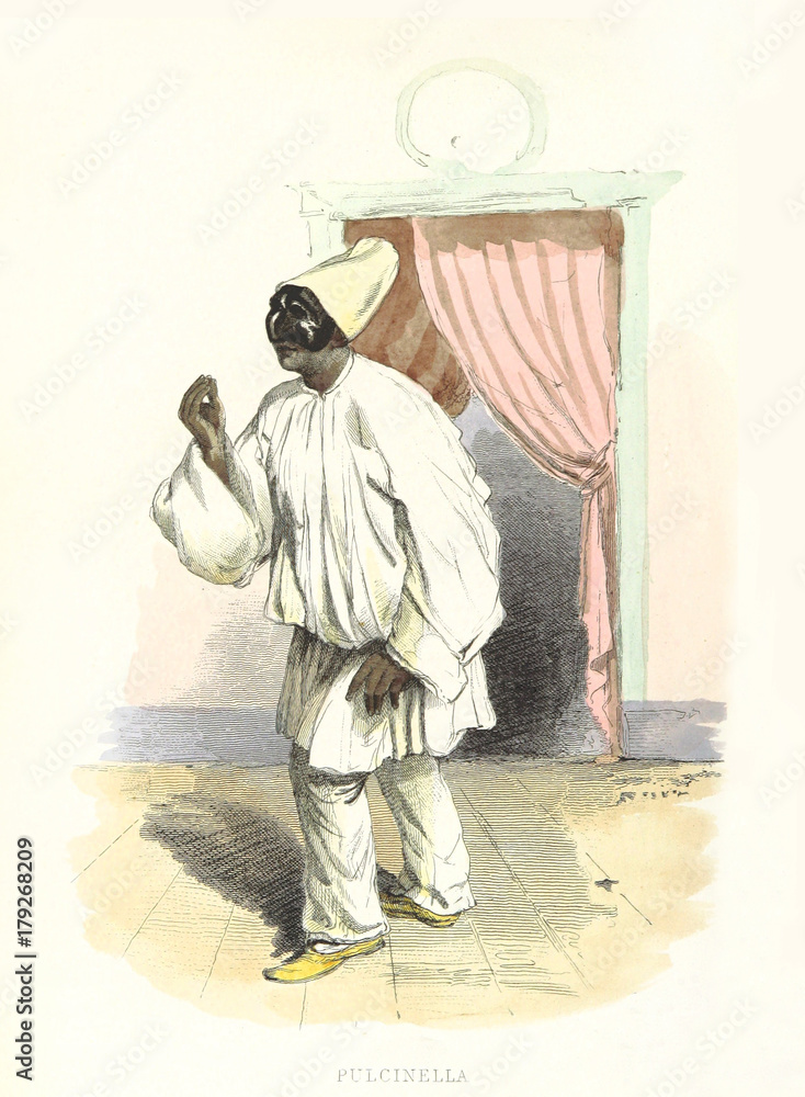 Pulcinella, classical Neapolitan character during a theater ...