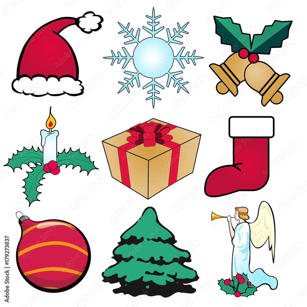 Christmas Symbols Stock-Illustration | Adobe Stock
