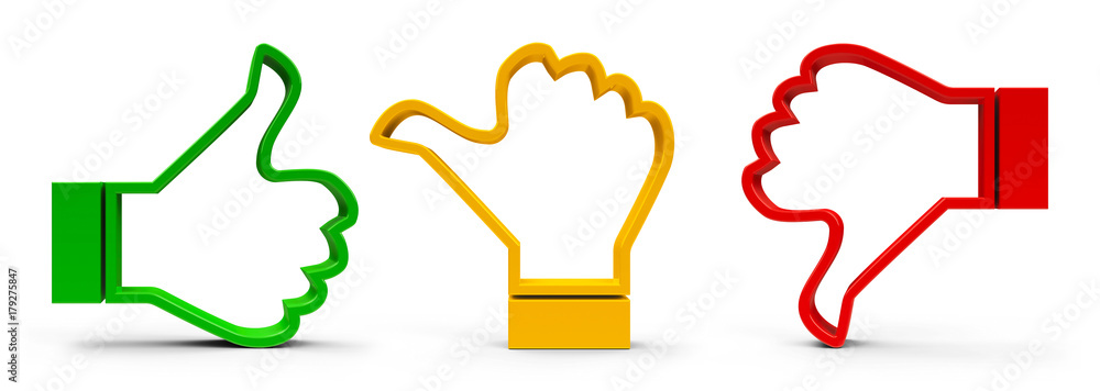 Thumbs up, down and middle Stock Illustration | Adobe Stock