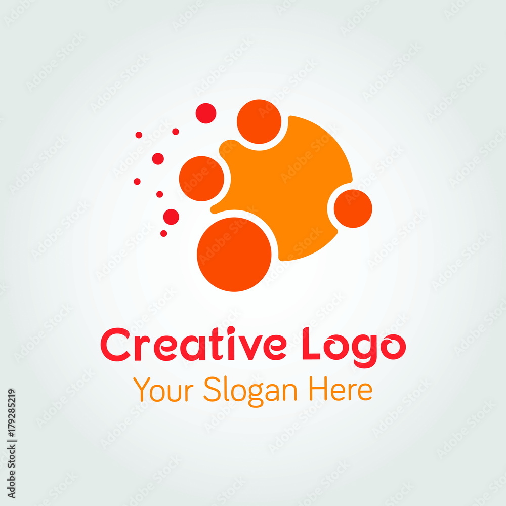 Abstract Orange Circle Logo Template Stock Vector | Adobe Stock