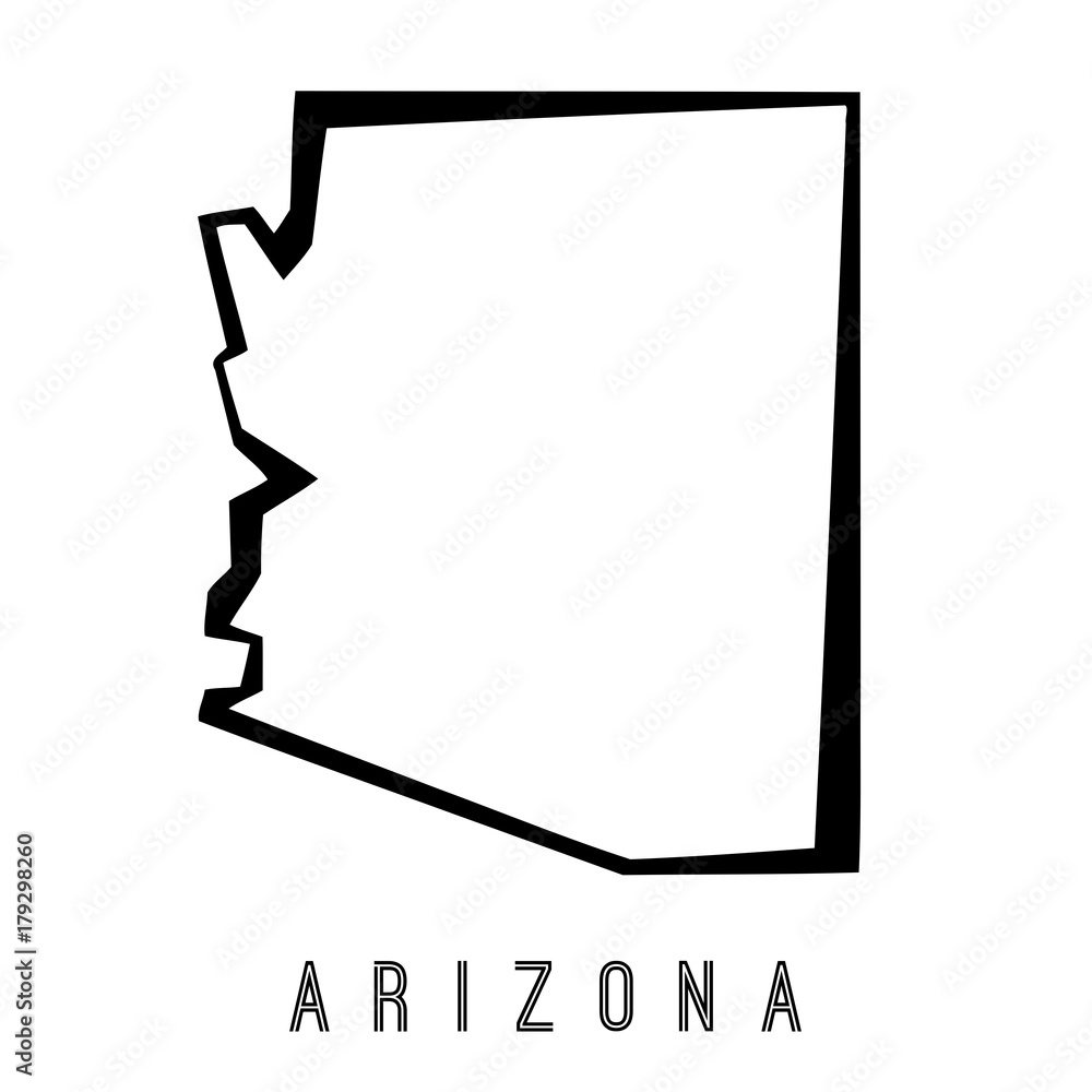 Arizona geometric map Stock Vector | Adobe Stock