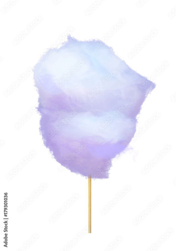 Realistic Purple Cotton Candy on Stick Isolated Stock Vector | Adobe Stock