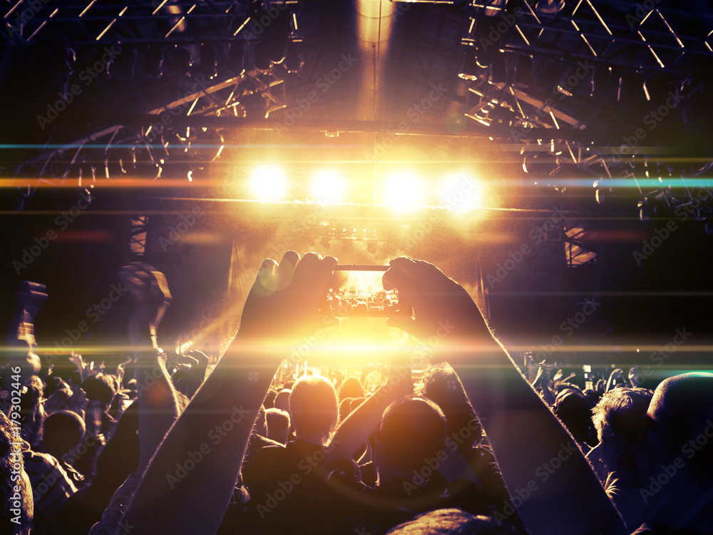 Concert stage seen from the pit Stock Photo | Adobe Stock
