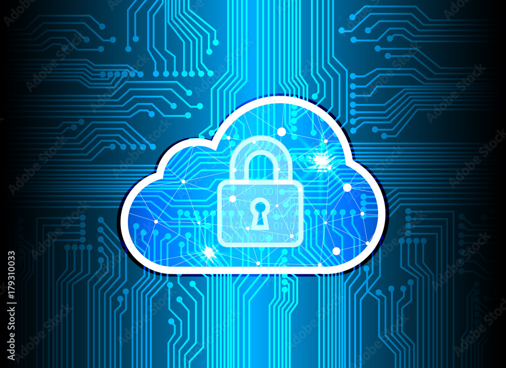 Abstract security cloud technology background, key lock and could technology background, Vector ...