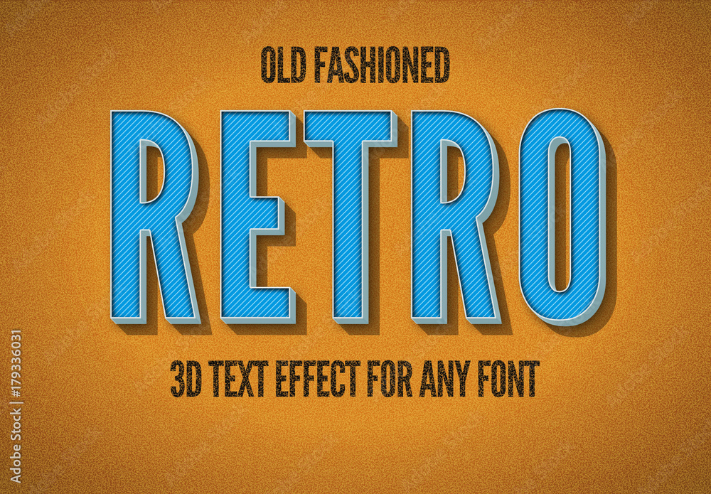 Retro 3D Text Effect Stock Template | Adobe Stock