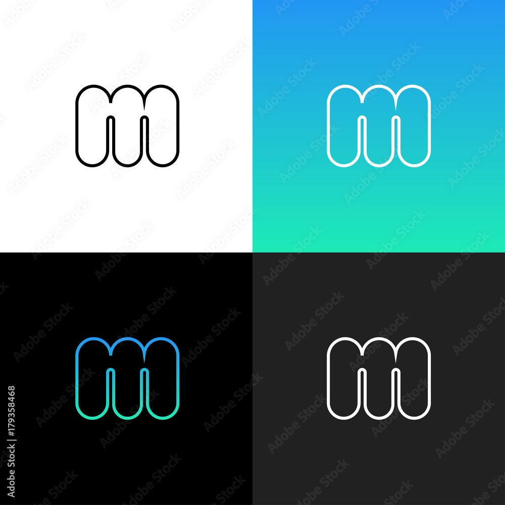 Logo M. Linear logo of the letter m for companies and brands with a ...