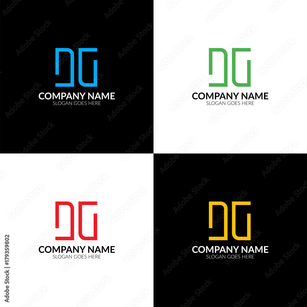Vector illustration. Letter DG logo, icon flat and vector design ...