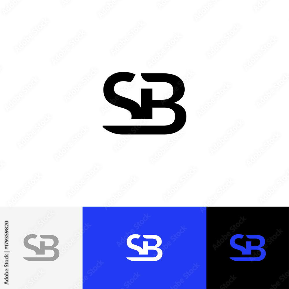 SB vector monogram. Logo, icon, symbol, sign from letters s and b. Flat ...