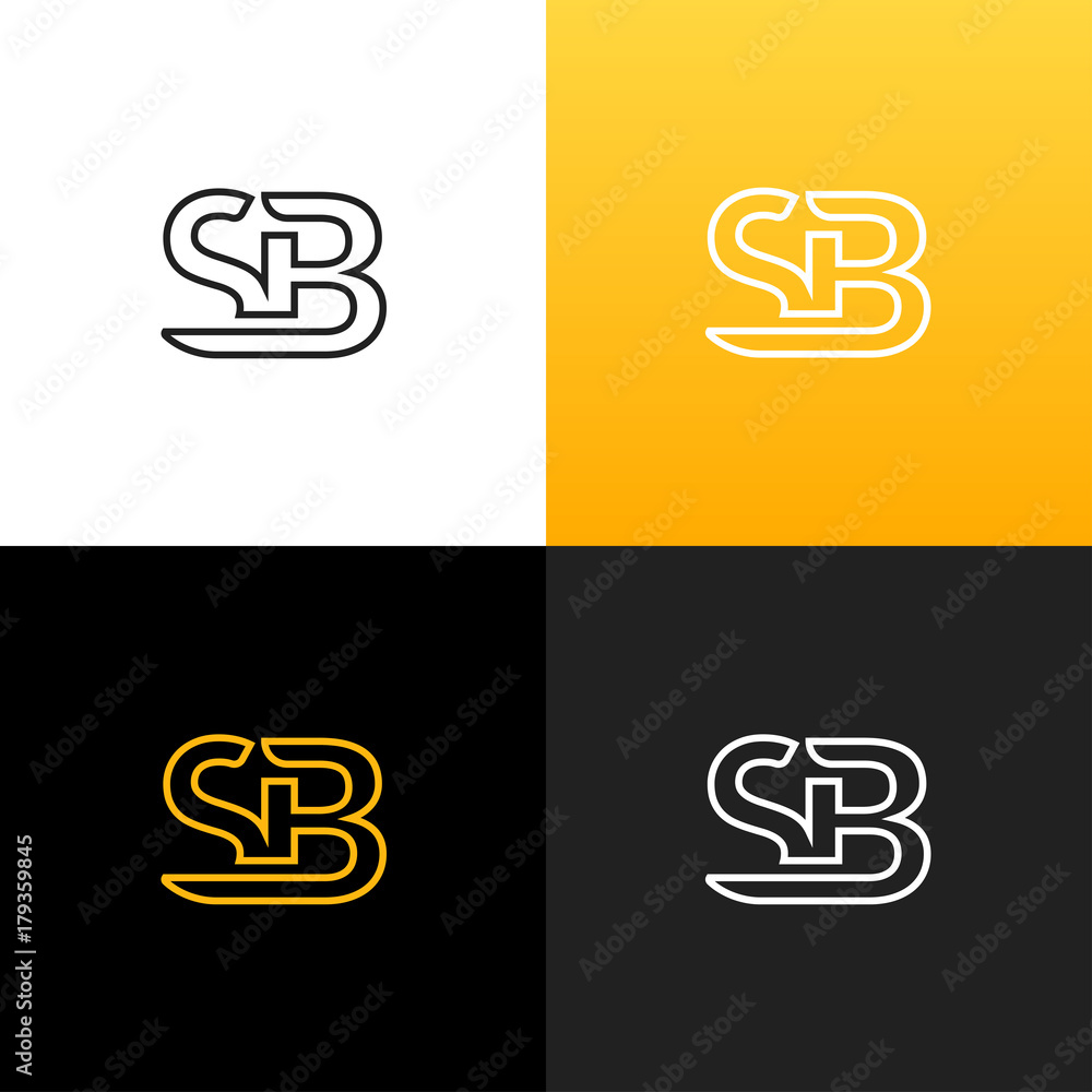 Logo SB. Linear logo of the letter s and b for companies and brands ...