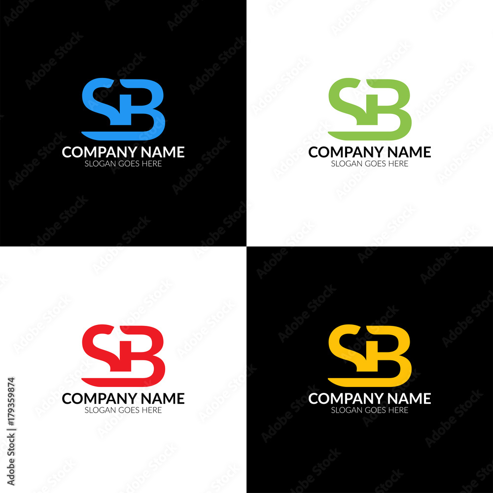 Vector illustration. Letter SB logo, icon flat and vector design ...