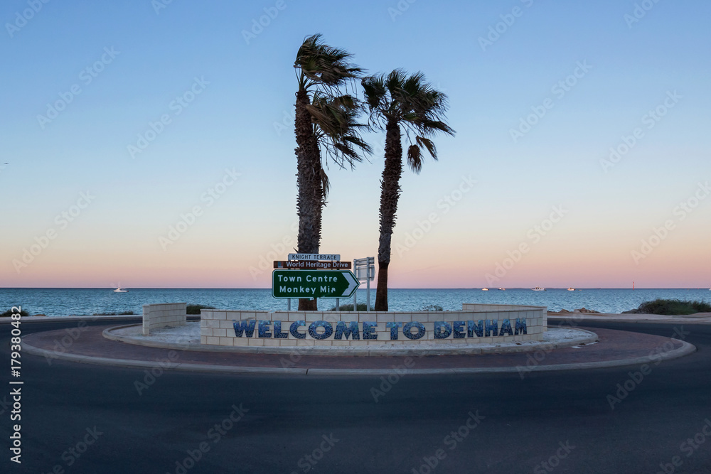 Welcome to Denham rondabout under the morning light in Western ...