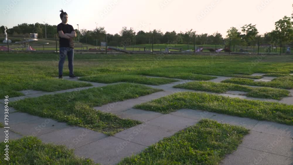 It shows thoughtfulness before choosing the life path.Camera fly to A ...