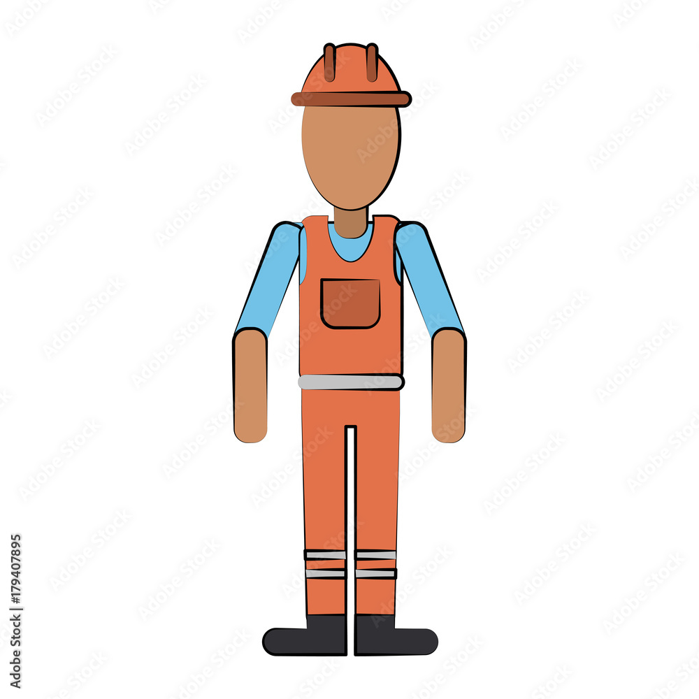 Worker avatar full body icon vector illustration graphic design Stock ...