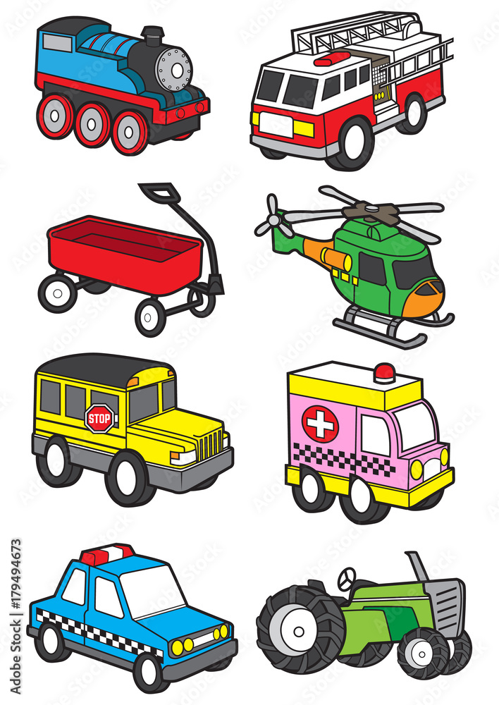 cute vehicle transportation cartoon Stock Vector | Adobe Stock