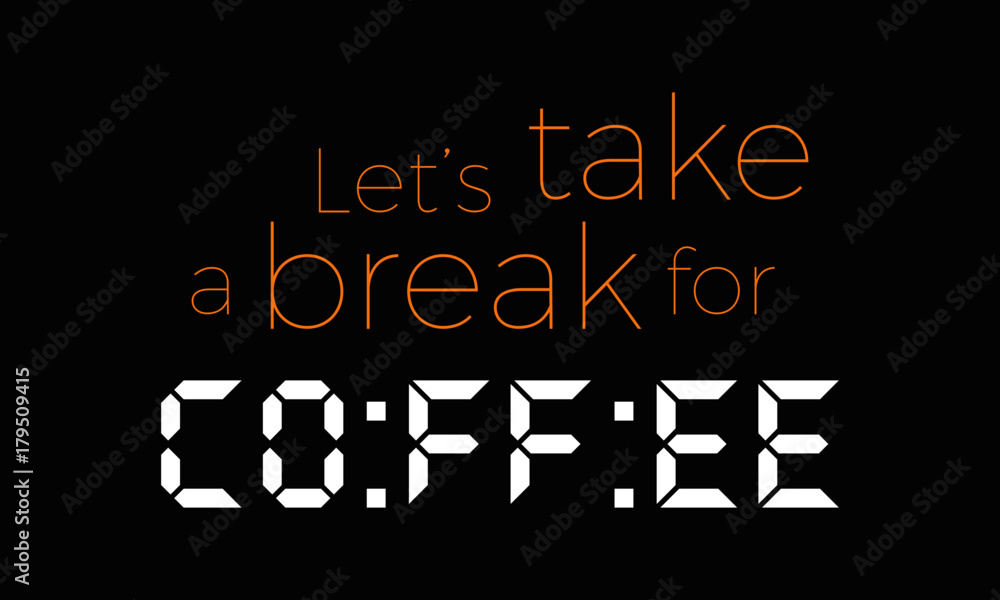 Coffee time design. vector illustration. coffee word is written in a ...