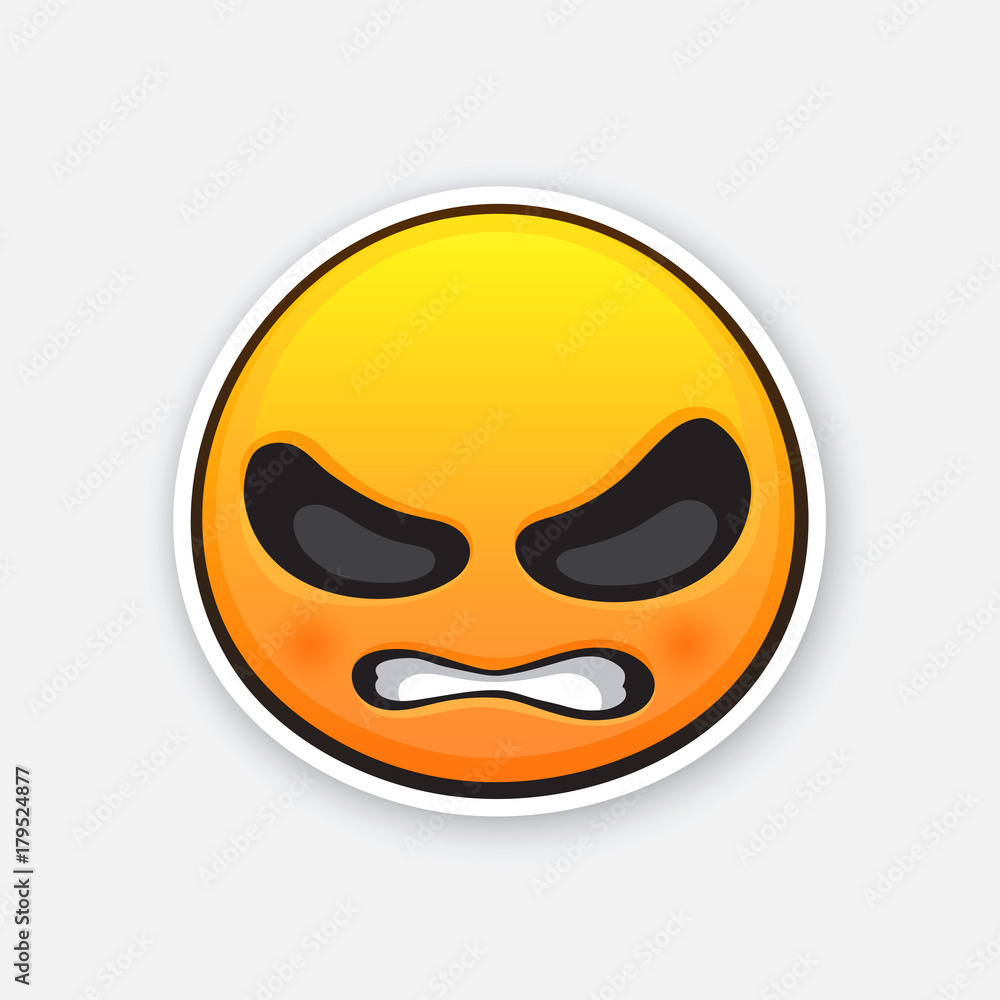 Vector illustration. Emoticon for expressing emotion of angry and ...