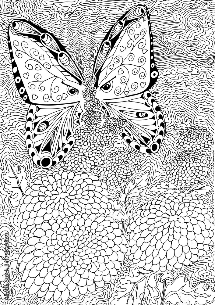 Difficult Butterfly Coloring Pages