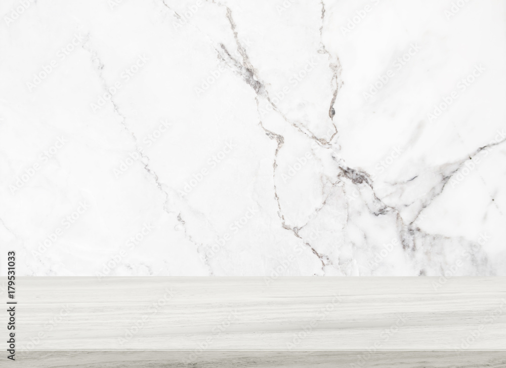 White stone table top and background of white marble stone wall - can ...