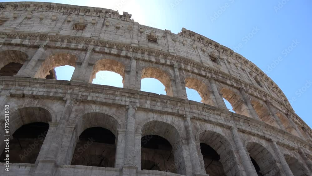 Footage of Colosseum panning to right Coliseum also known as the ...