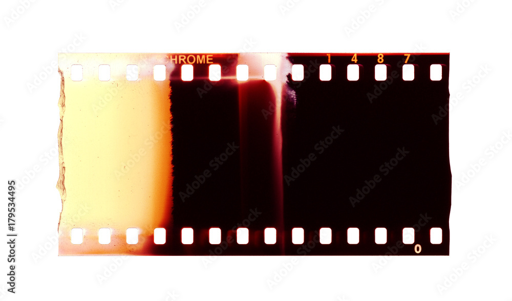 Color 135 type (35mm) film strip template positive (slide) isolated on ...