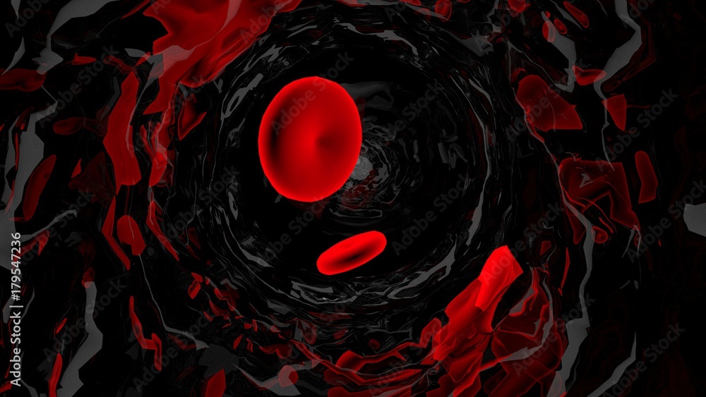 Red blood cells in transparent blood vessel. Stock Illustration | Adobe ...