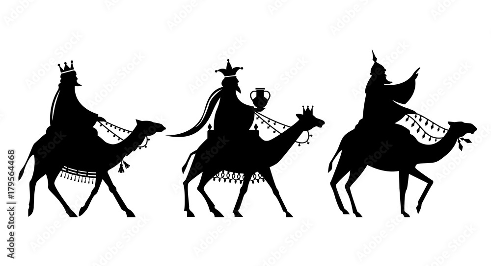 The Magi on the way to Jesus. Stock Vector | Adobe Stock