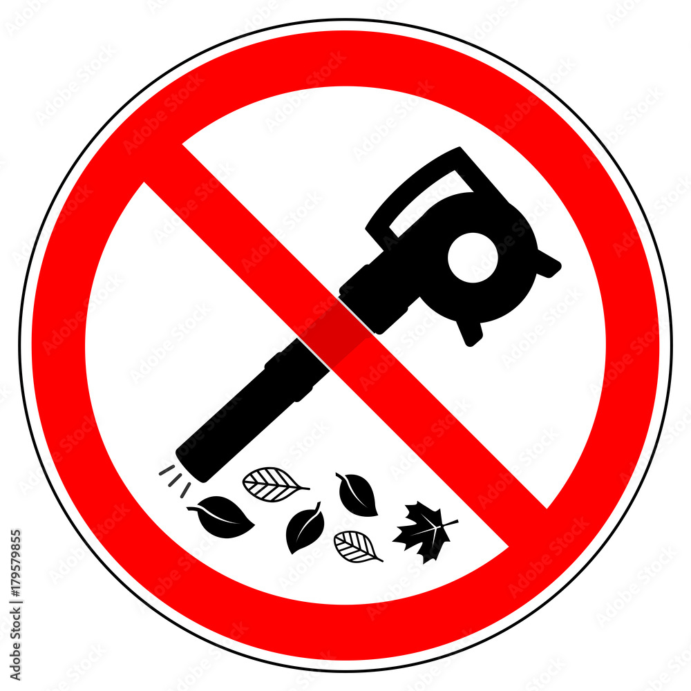 srr272 SignRoundRed - german - Verbotszeichen: Laubbläser verboten ...