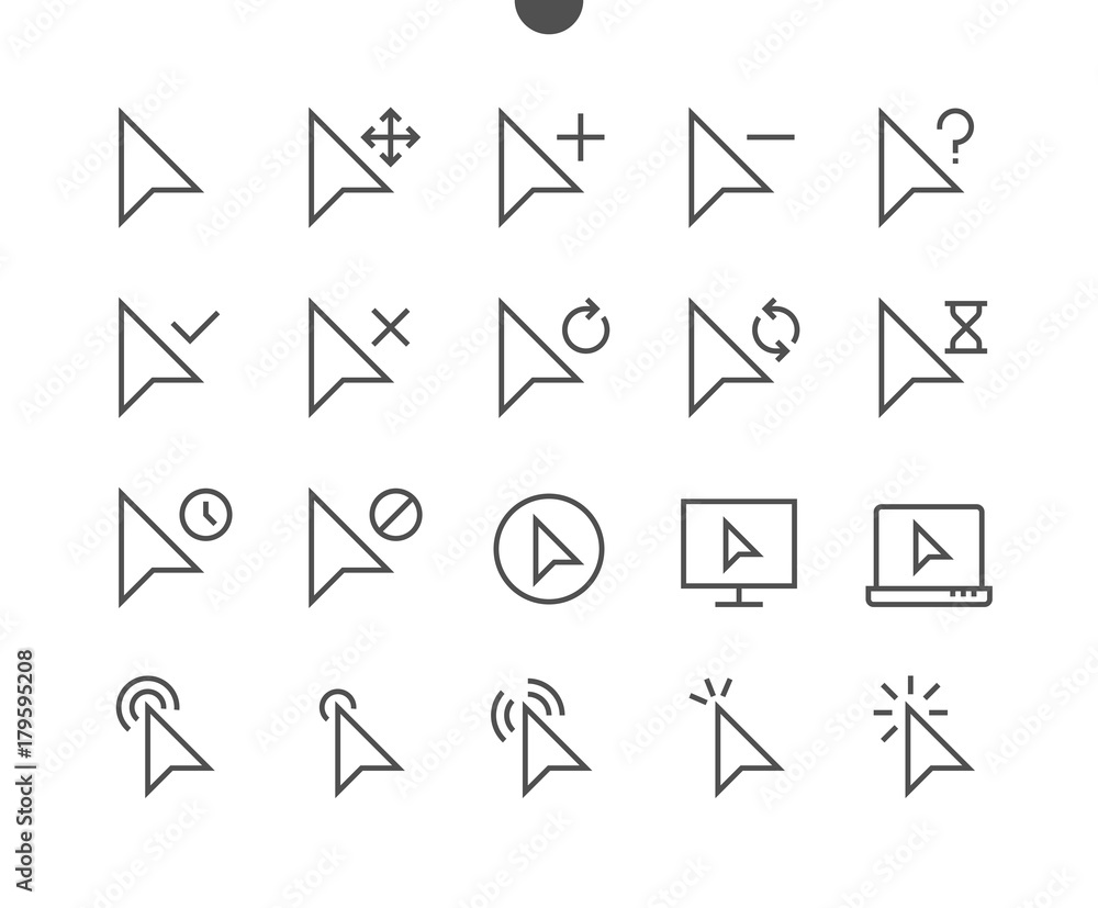 Selection & Cursors UI Pixel Perfect Well-crafted Vector Thin Line ...