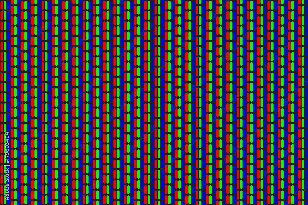 RGB Screen dots seamless pattern. Analog display television. Close Up ...