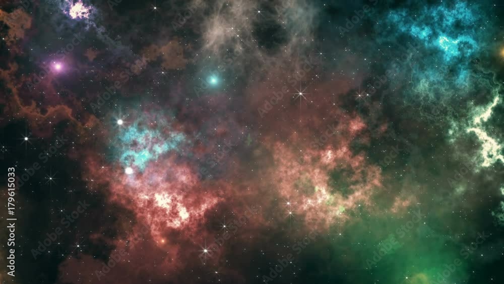 Flying through the colorful nebula Stock Video | Adobe Stock