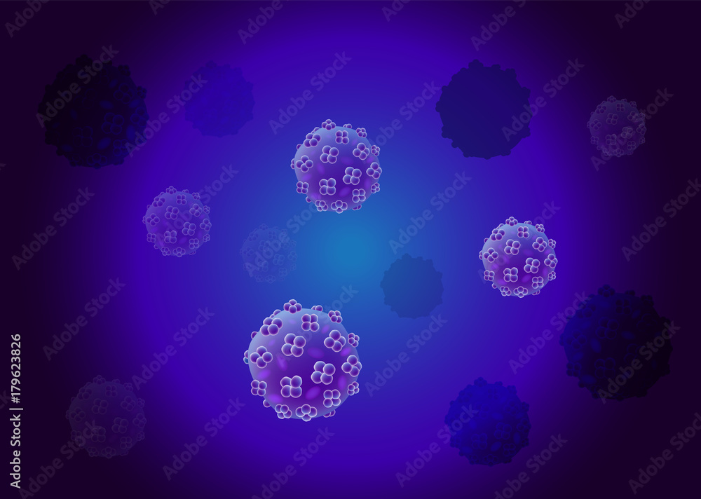 Cells virus culture background with cell division and nucleus. Stock ...