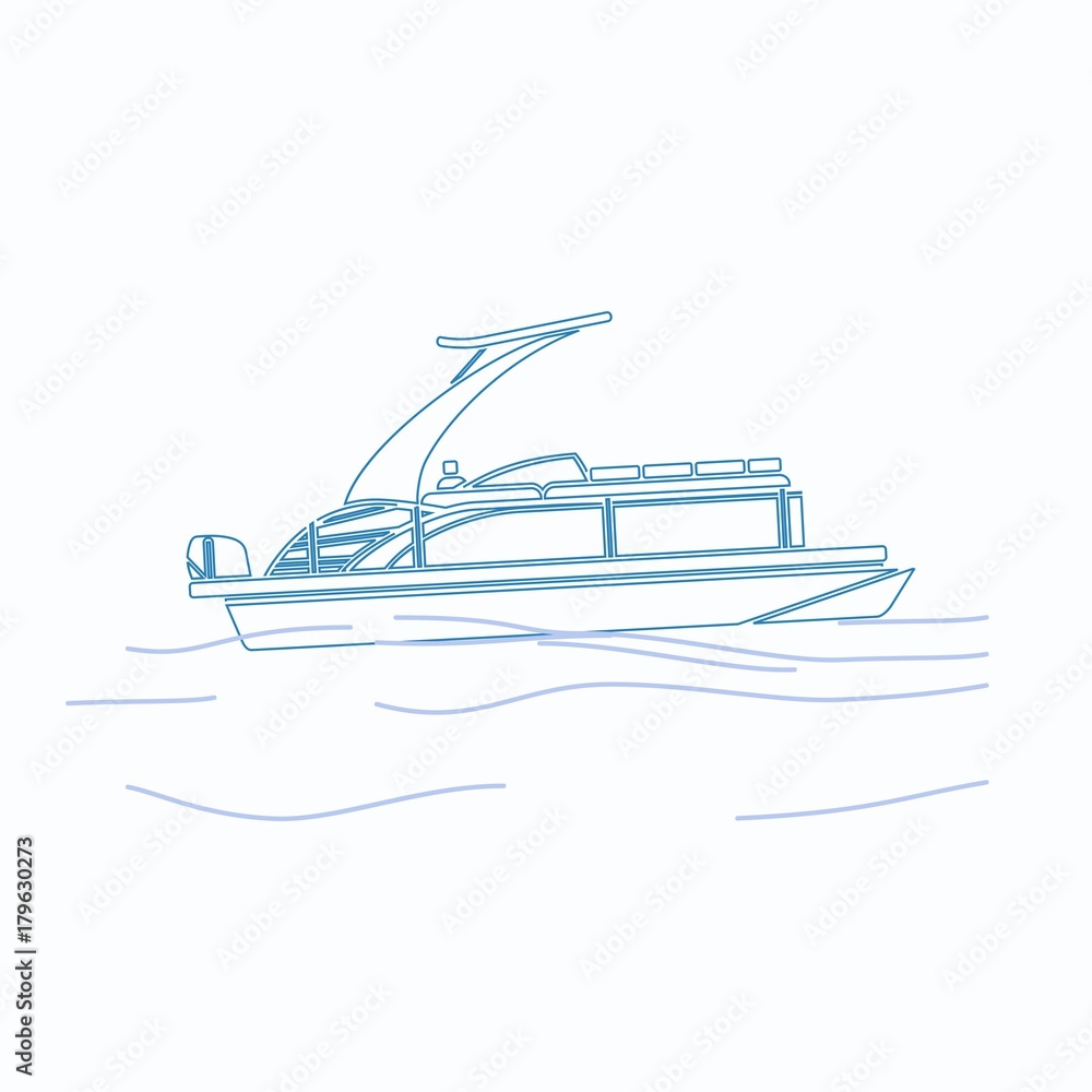Pontoon Boat Drawing