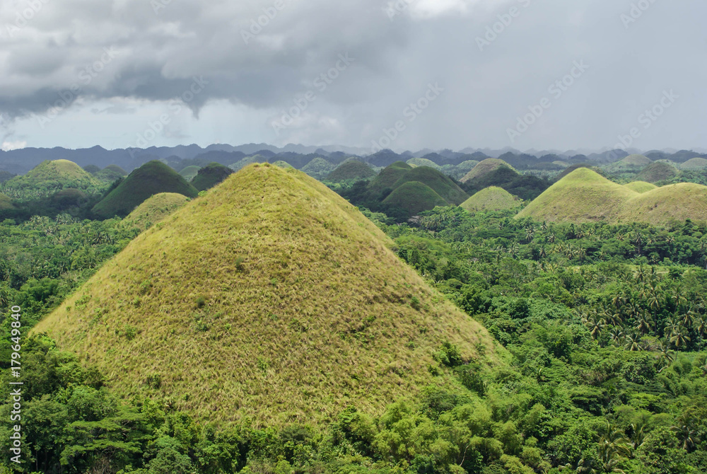 Landscapes of Chocolate hills in Bohol Island, Philippines. Southeast ...