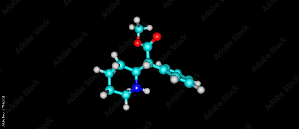 Methylphenidate molecular structure isolated on black Stock ...