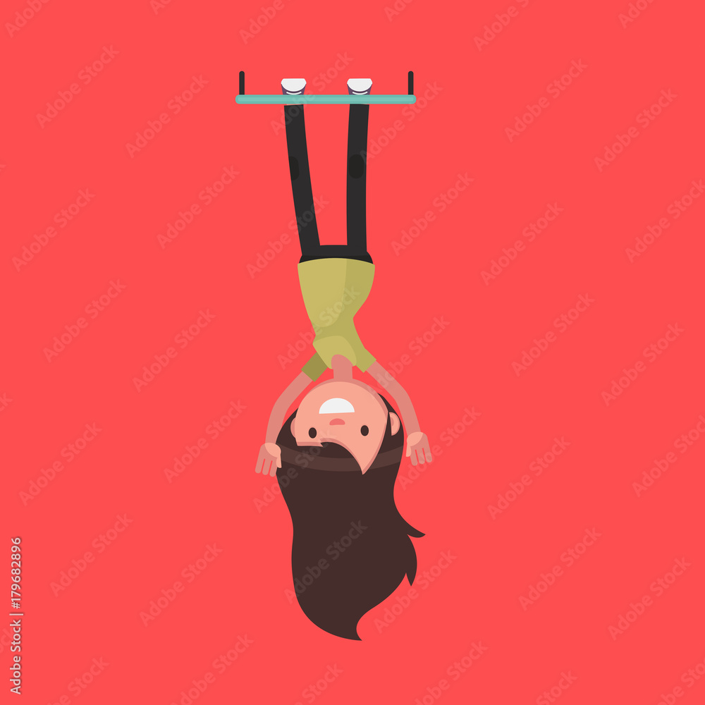 Female character upside down: Vector illustration. Stock Vector | Adobe ...