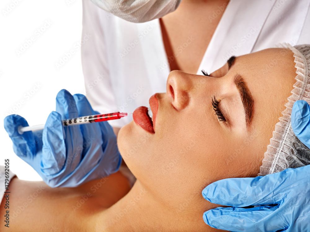 Filler injection for female forehead face. Plastic aesthetic facial ...