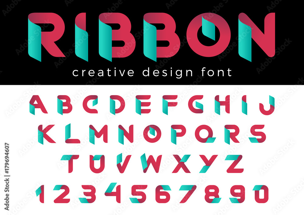 Design vector Font of Ribbon Title, Header, Lettering, Logo Stock ...