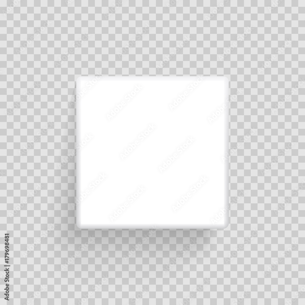 White box mock up model 3D top view. Vector isolated blank cardboard ...