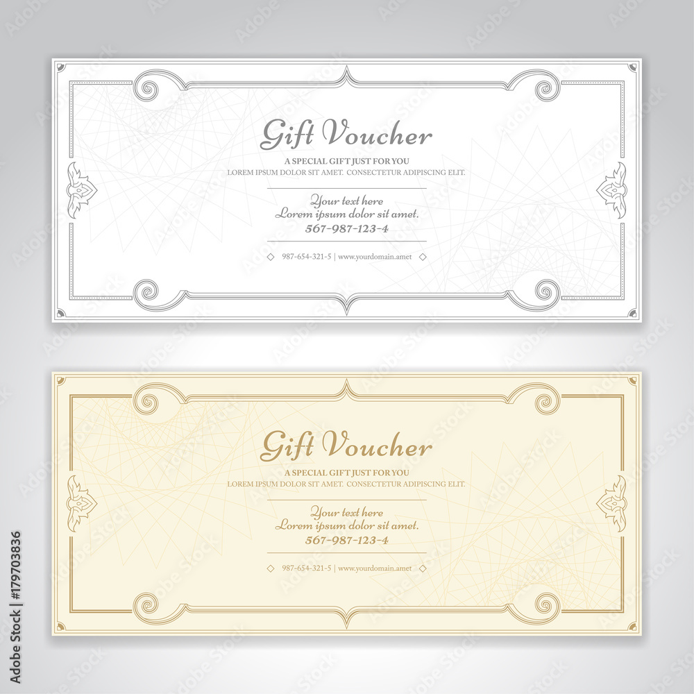 Gift certificate, voucher, gift card or cash coupon template in vector ...