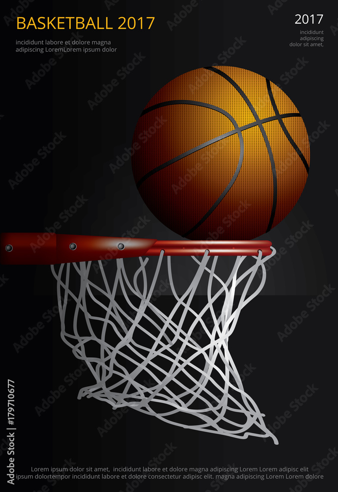 Basketball Poster Advertising Vector Illustration Stock Vector | Adobe ...