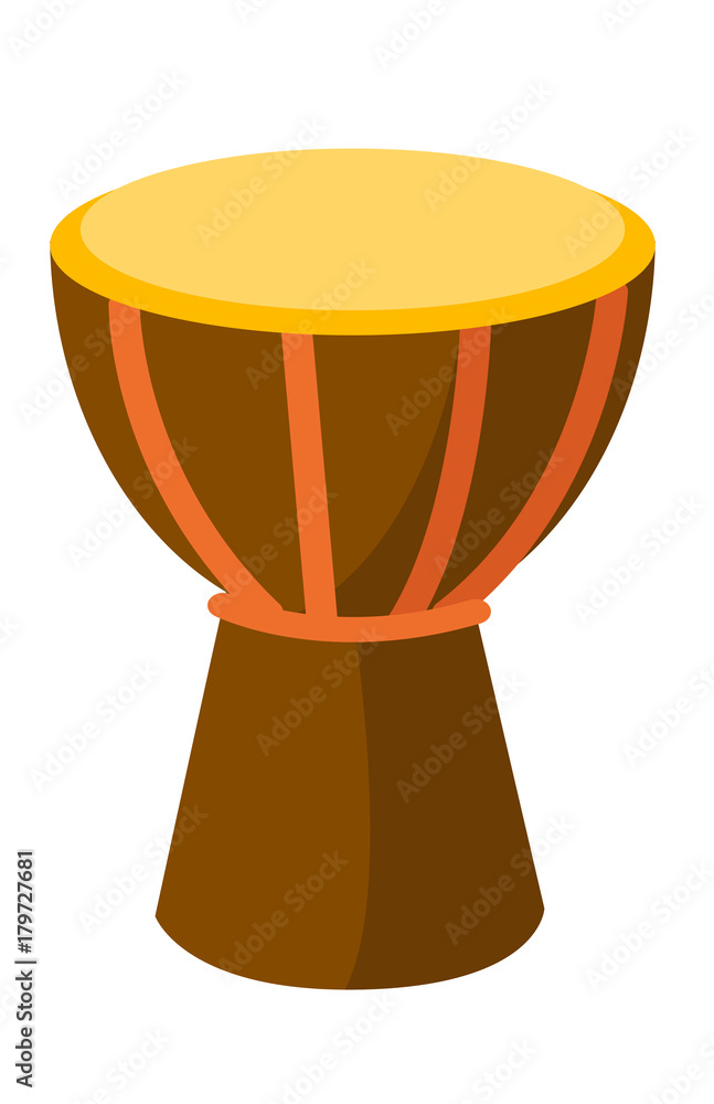 African tam tam drum vector cartoon illustration isolated on white ...