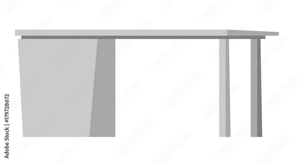 Office desk with drawers vector cartoon illustration isolated on white ...
